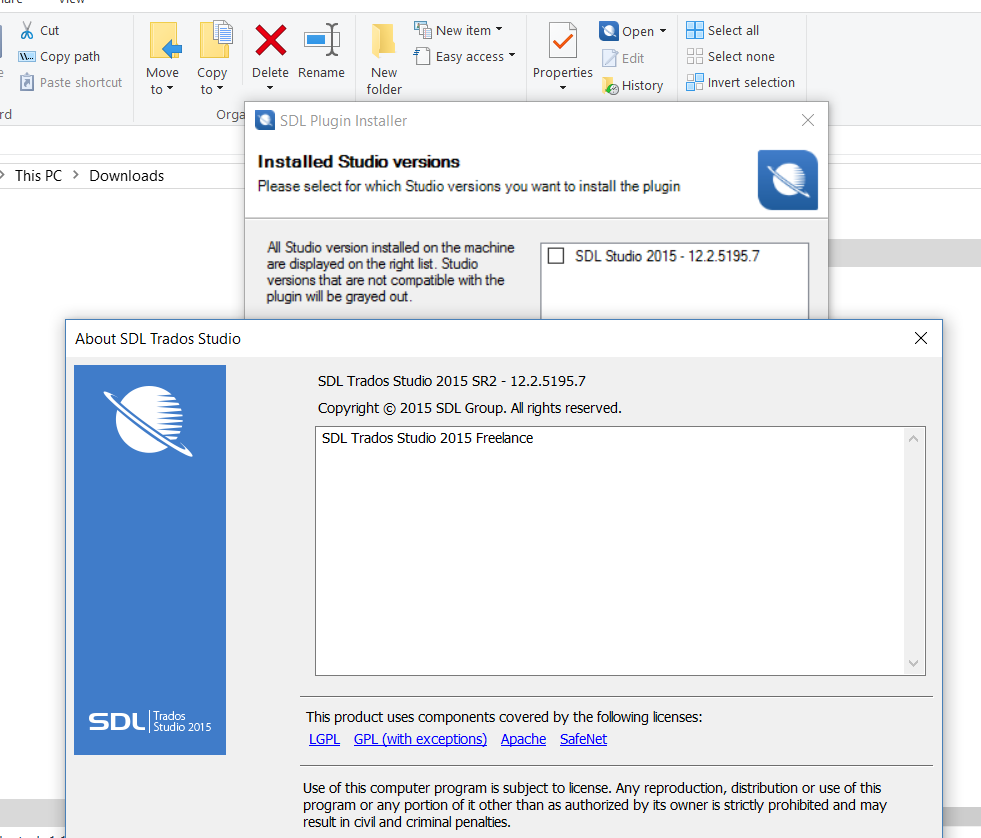 I installed SDLXLIFF Toolkit app but can't find it on my Win10 machine - 2. RWS AppStore ...