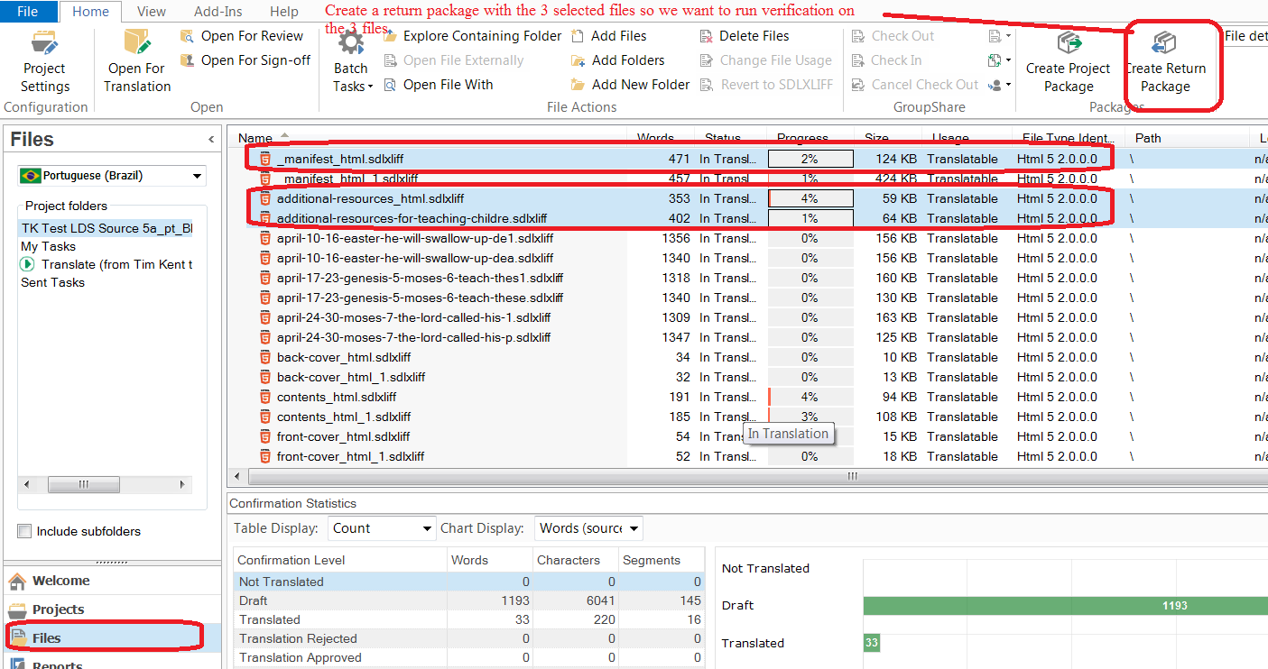 Is there a way to find out which files are selected when the Create Return Package is clicked so ...