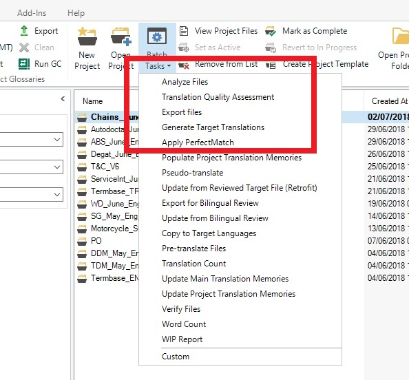 Batch Tasks - Finalize option is no longer present - 1. Trados Studio - Trados Studio - RWS ...