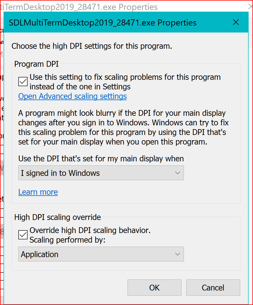 Problem with MultiTerm display on 4K monitor - 1. Trados Studio ...
