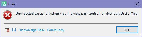 Studio 2019 error. It doesn't start. Persistent error: "Unexpected exception when creating view ...