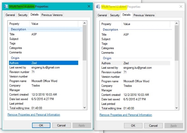 SDL Multiterm 2017 Word Integration comes with the old (.dotm) file of ...