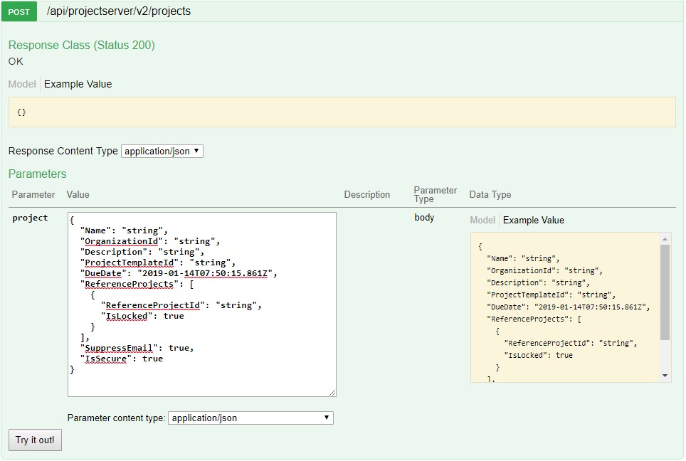 How To Create A GroupShare Project Using Swagger UI Language 