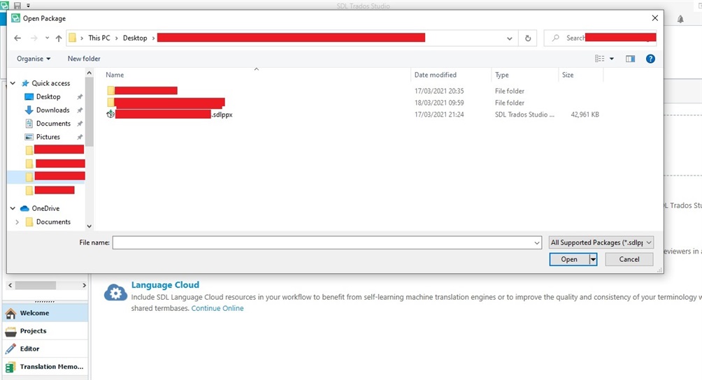 Trados 2019 suddenly stopped opening project packages - 1. Trados ...