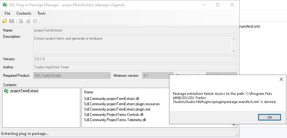 Where to extract the projecttermextract plugin (studio v. 2021) - 2. RWS AppStore Applications ...