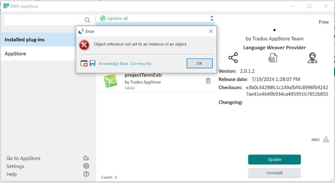The RWS Appstor login page remains blank. Can't update Apps - 2. RWS ...