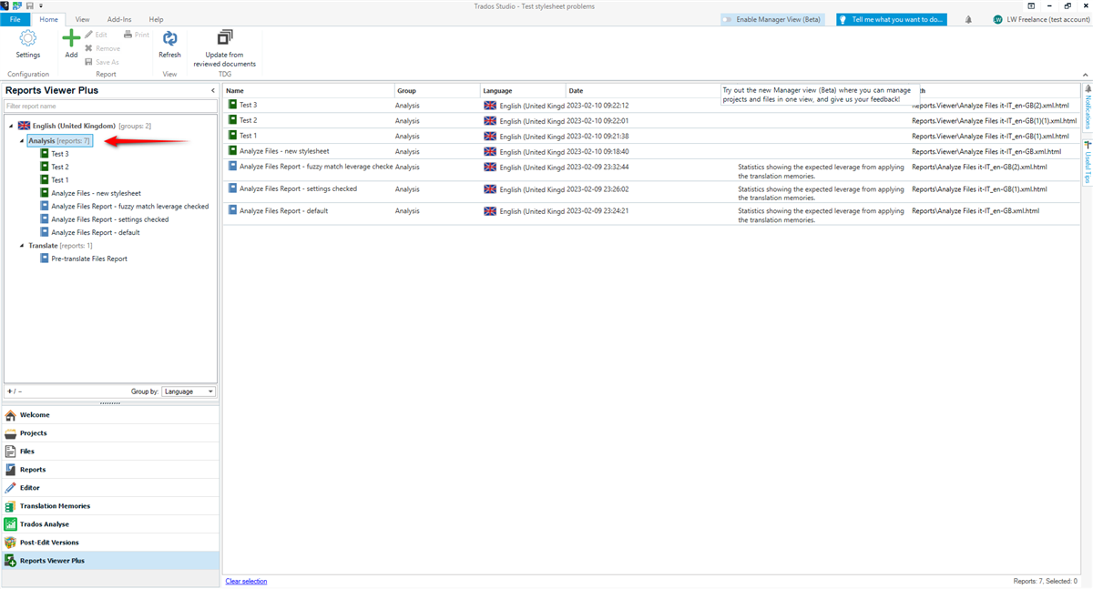 Trados Studio 2022 (CU5): analyse report (xlsx format) is not correctly ...