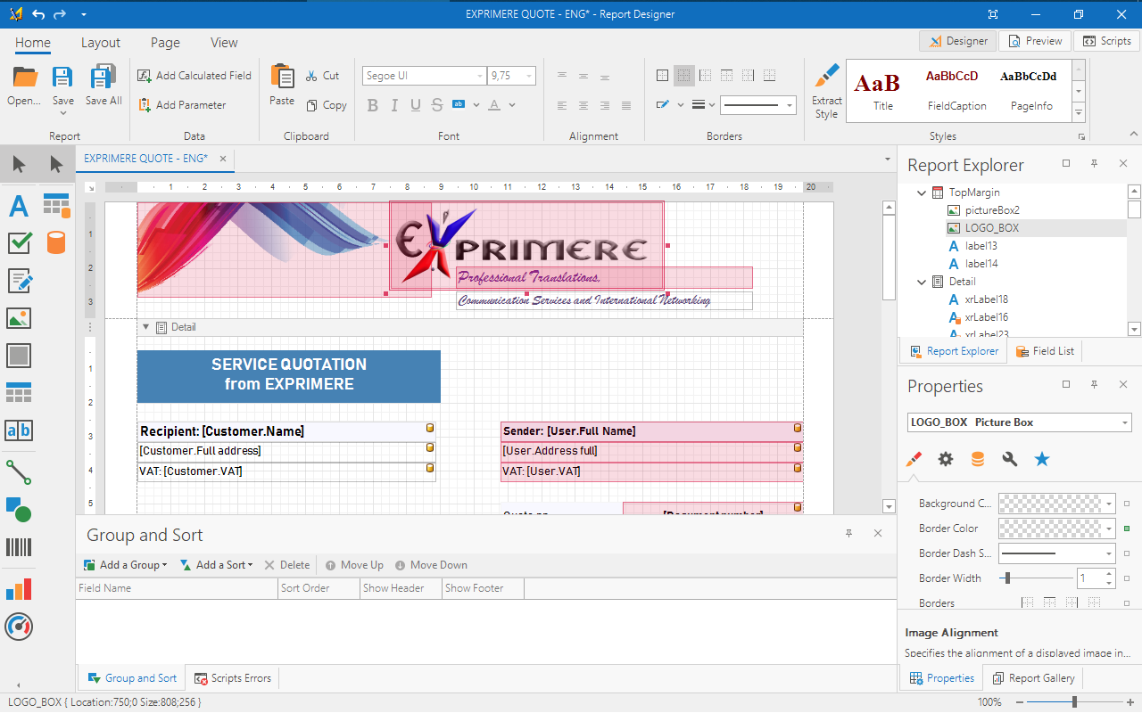 Logo Alignment and URL in Reporto Designer - 02 - Business Manager ...
