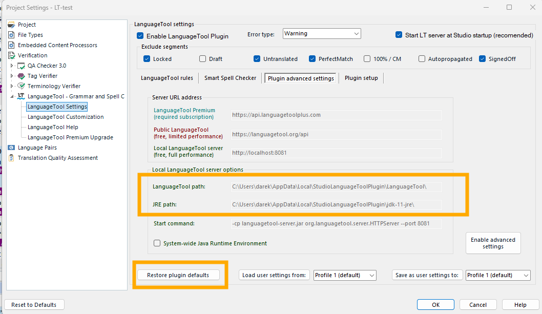 Issue with LanguageTool Plugin in Trados Studio: "Object Reference Not Set to an Instance of an ...