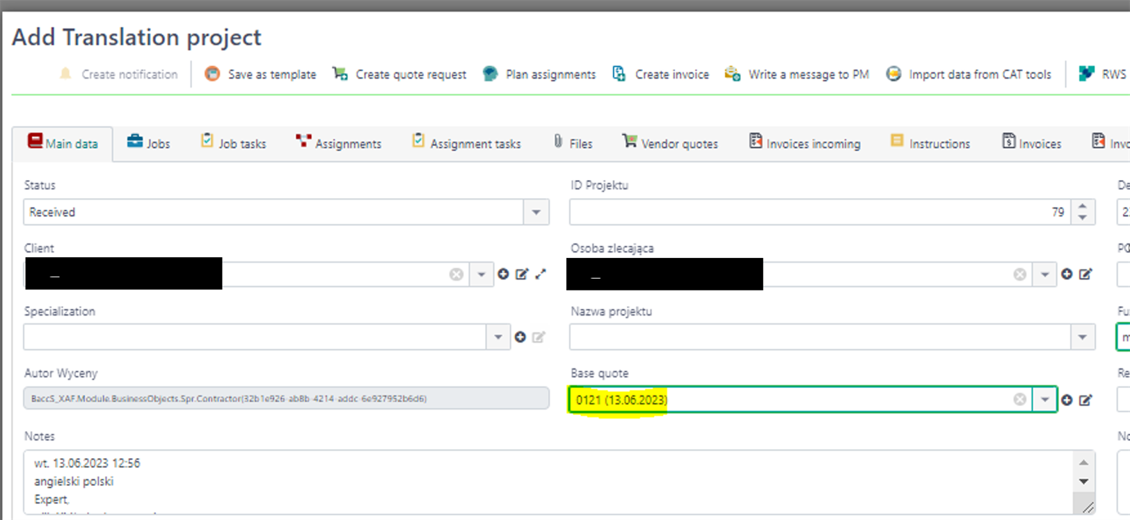 Automatic creation of project and jobs when there is more than one language pair - 02 - Business ...