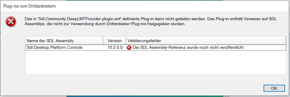 Deepl Plug-in for SDL Trados 2019 doesn't work, reinstallation - 2. RWS ...