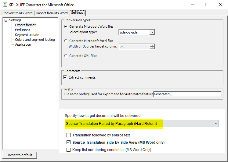 SDLXLIFF Convertor for MS Office - Paragraph Side by Side - 2. RWS ...