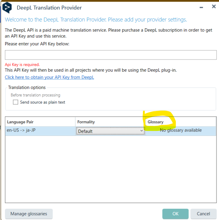 DeepL Translation Providerに用語集を登録する場合の用語集の保存先 - 2. RWS AppStore ...