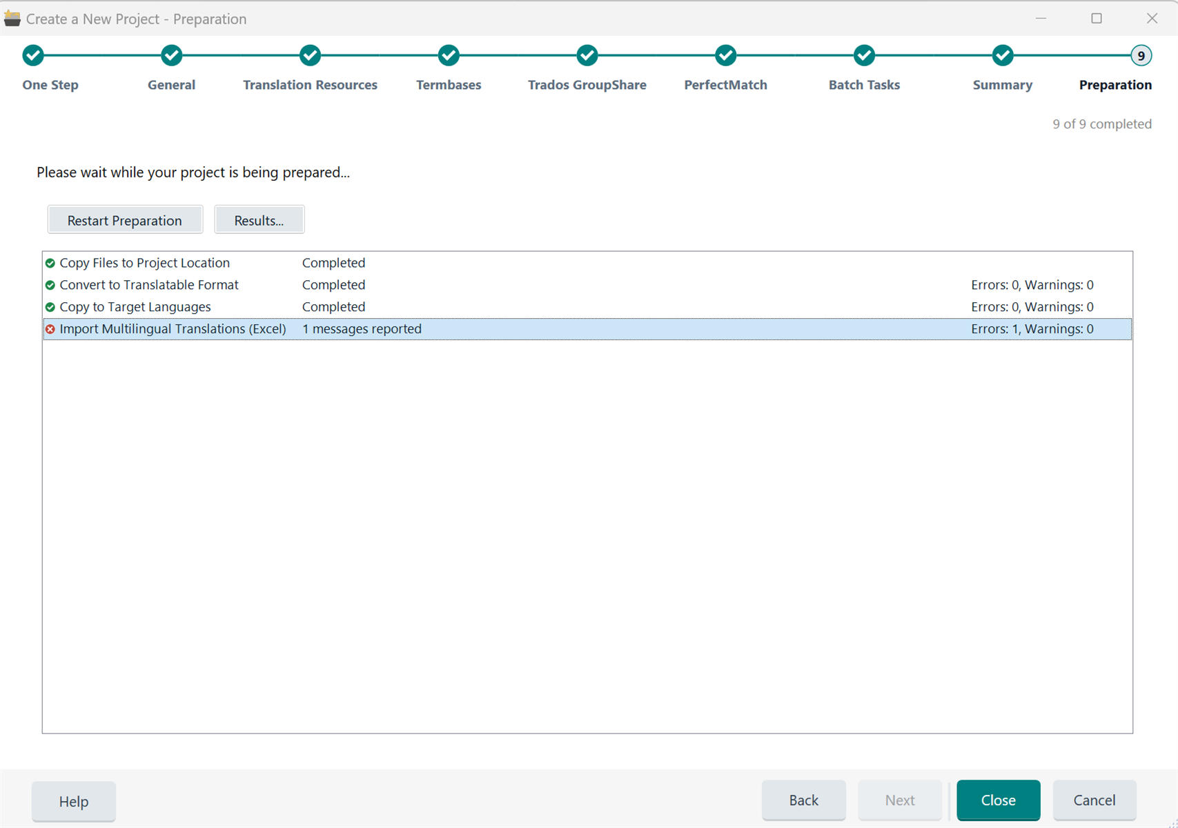 Error - "Unexpected exception when configuring file multiFileConverter for task 'Import ...