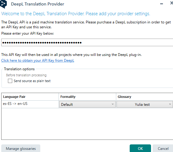 DeepL glossary integration in TAO - 2. RWS AppStore Applications - RWS ...