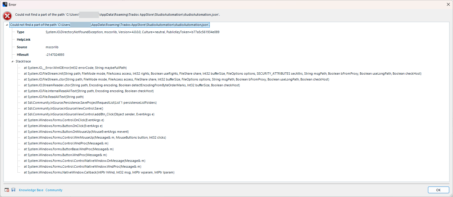 InSource no longer working for Trados Studio 2024 or 2022 on Windows 11 - 2. RWS AppStore ...