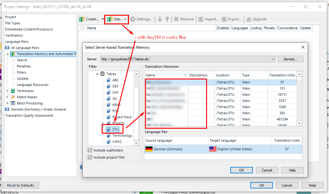Can't connect TM with certian TM on Groupshare 2020 - 1. General - Trados GroupShare - RWS Community