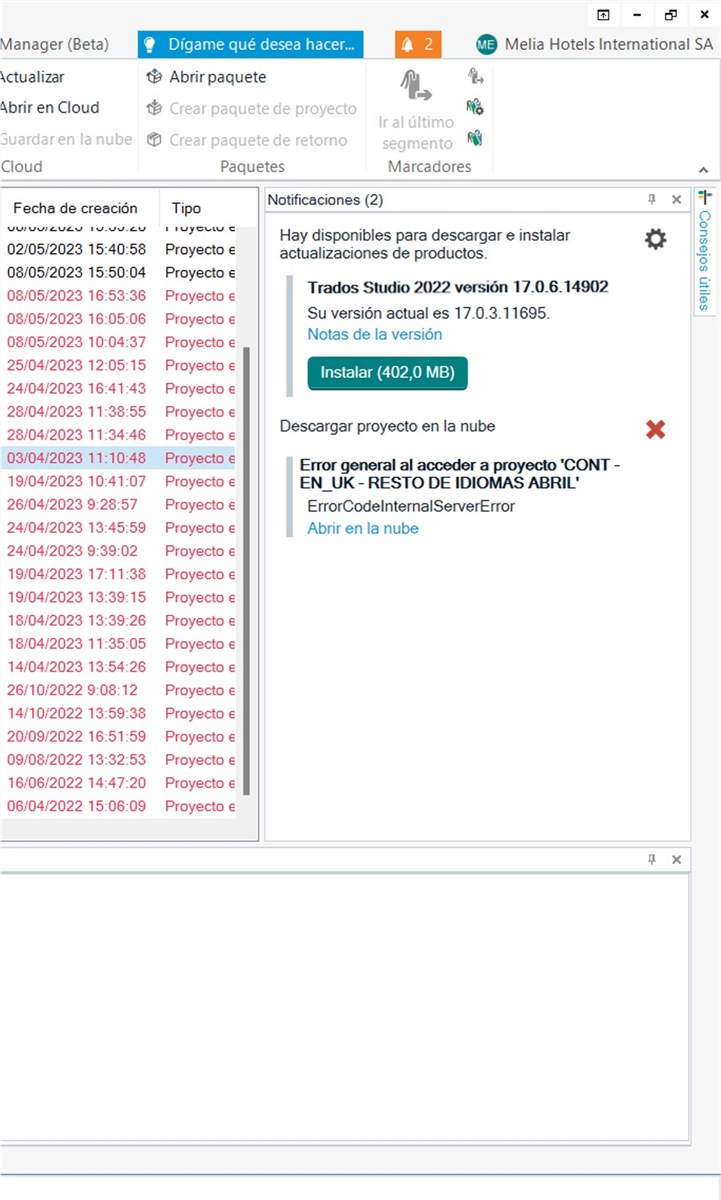 Unable to download projects from Trados Enterprise to Trados Studio - 2 ...