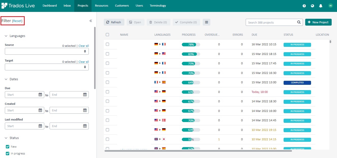 New Project/Customers in Trados Live - 2. Trados Enterprise, Accelerate ...