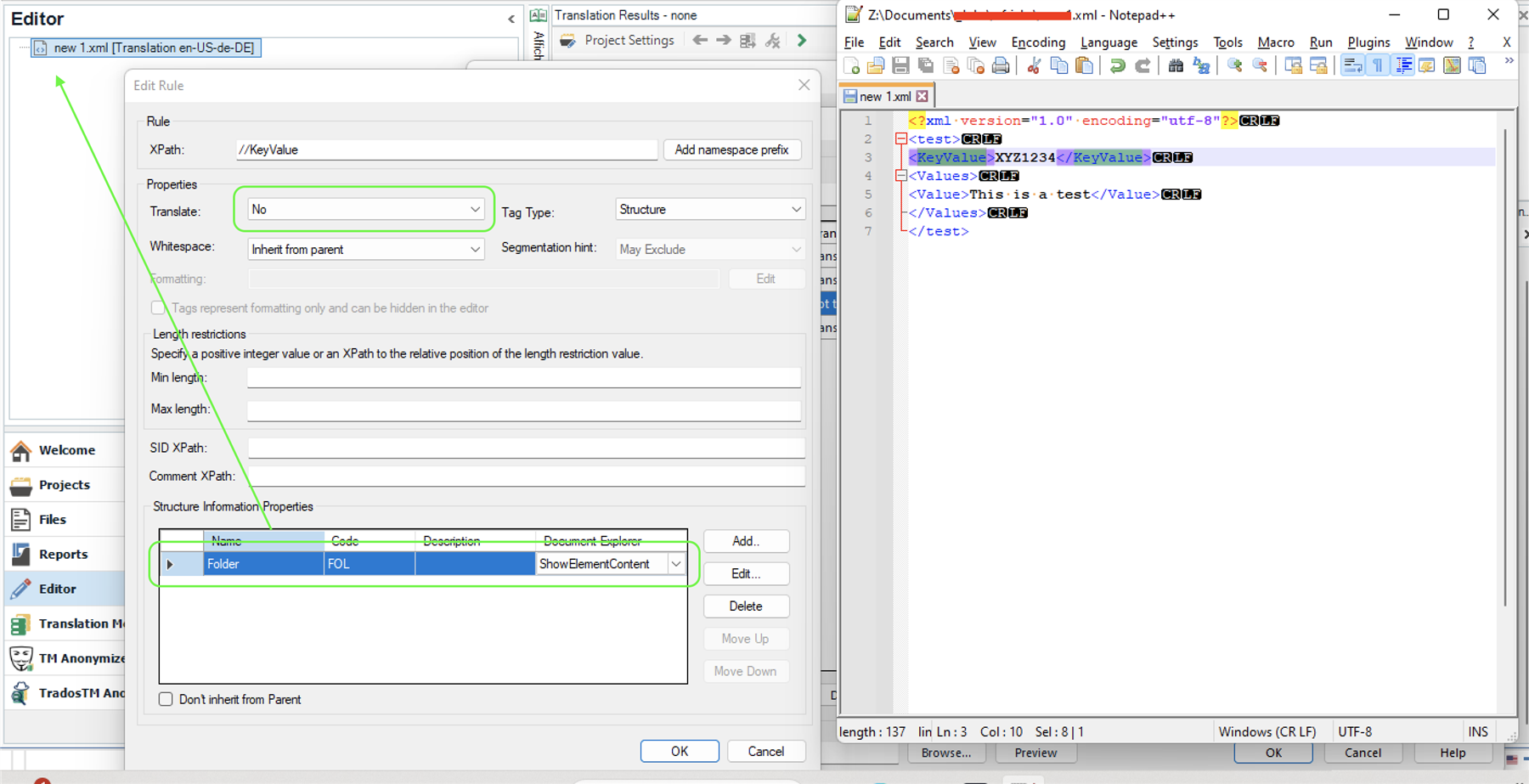 XML 2.0 filetype does not display non-translatable elements in the document explorer - 1. Trados ...