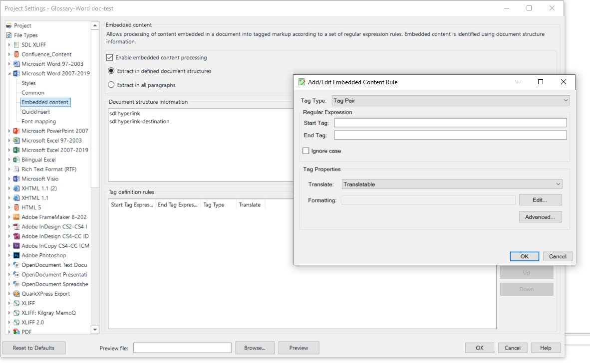 Extract hyperlink content from .docx in Studio 2021 - 1. Trados Studio - Trados Studio - RWS ...