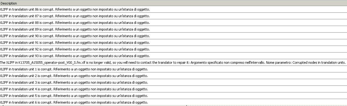 Errors When Importing Xliff Files Translation Unit Is Corrupt Object Reference Not Set To An 