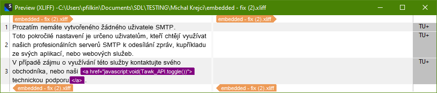 XLF identified as XLIFF 1.1-1.2 v 2.0.0.0 with embedded HTML removes all HTML tags from target ...