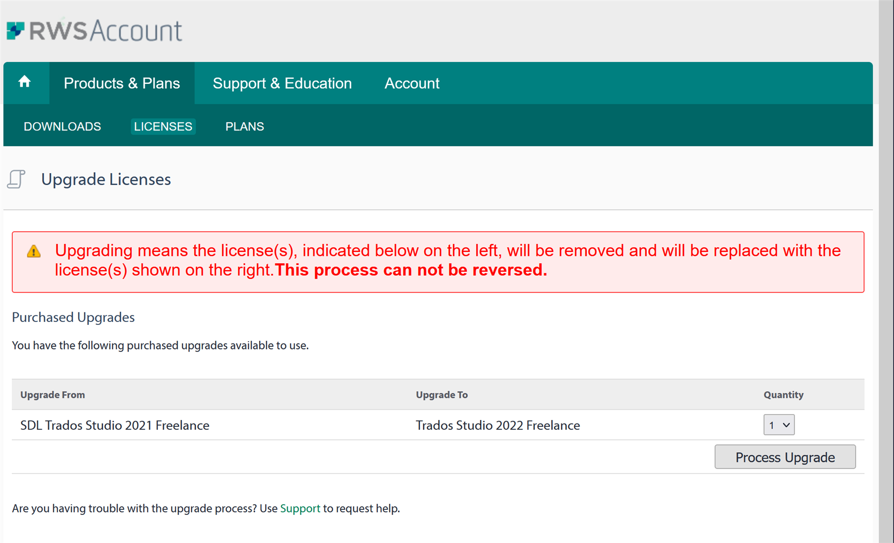 Upgrade Trados Studio 2021 auf 2022 does not work - 2. Licensing and Installation - Trados ...