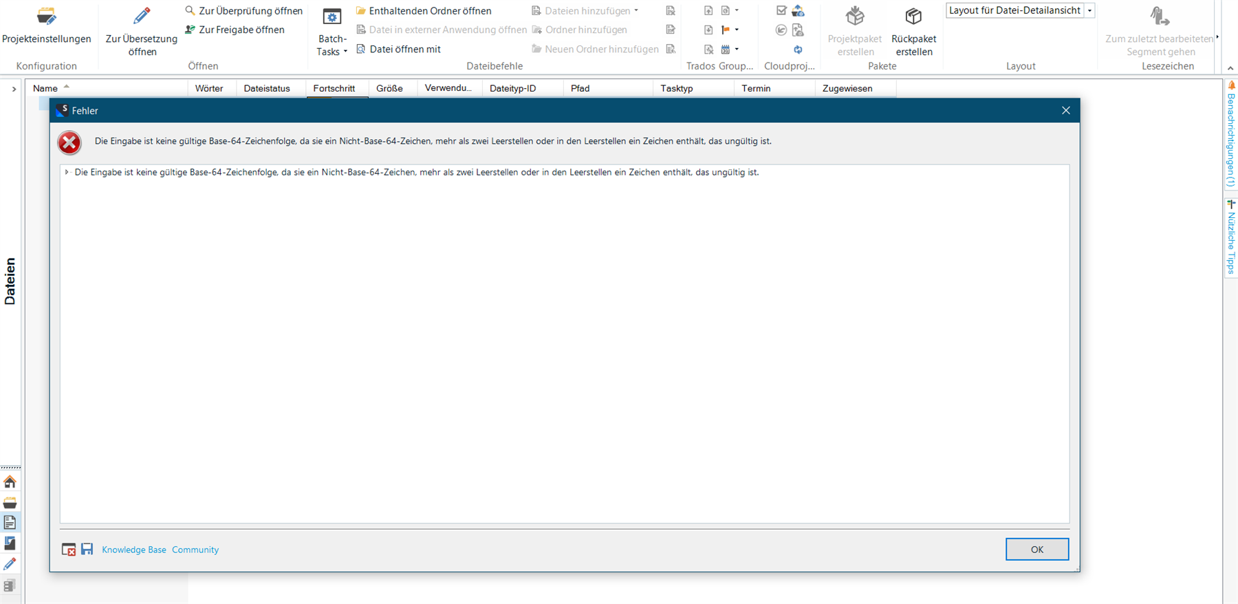 Base 64 error - 2. Licensing and Installation - Trados Portfolio - RWS ...