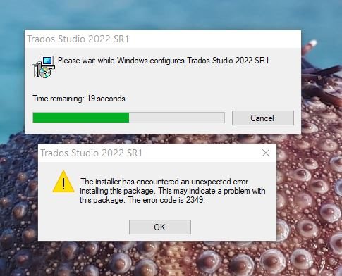 Update to Trados Studio 2022 SR1 failed and removed current ...