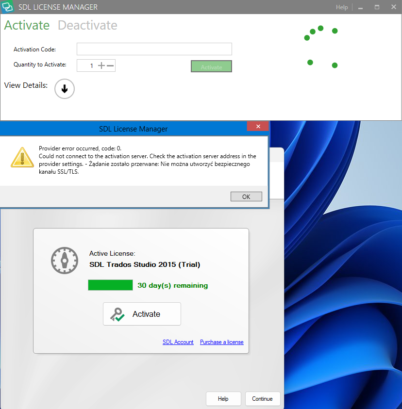 Errors during installation - 2. Licensing and Installation - Trados Portfolio - RWS Community