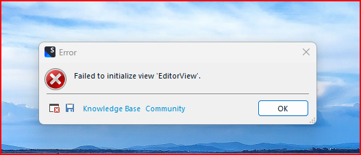 Failed to initialize view 'EditorView'. - 2. Licensing and Installation ...