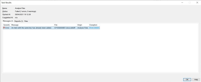 Error An Item With The Same Key Has Already Been Added Files
