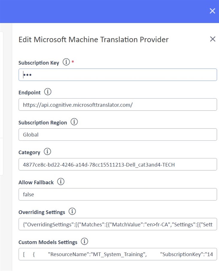 Cannot override 2 region-specific languages on Microsoft Machine Translation setting using a ...