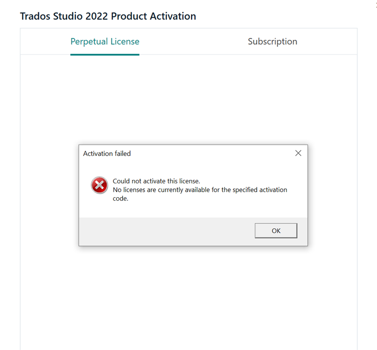 Unable To Activate My Licence 2 Licensing And Installation Trados Portfolio Rws Community