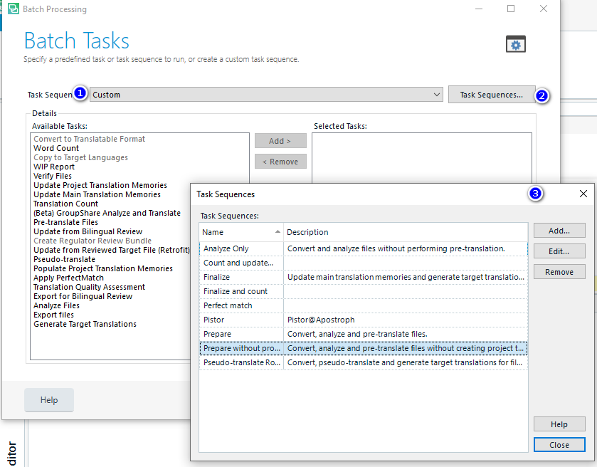 Is there a way to modify the batch task menu? - 1. Trados Studio - Trados Studio - RWS Community