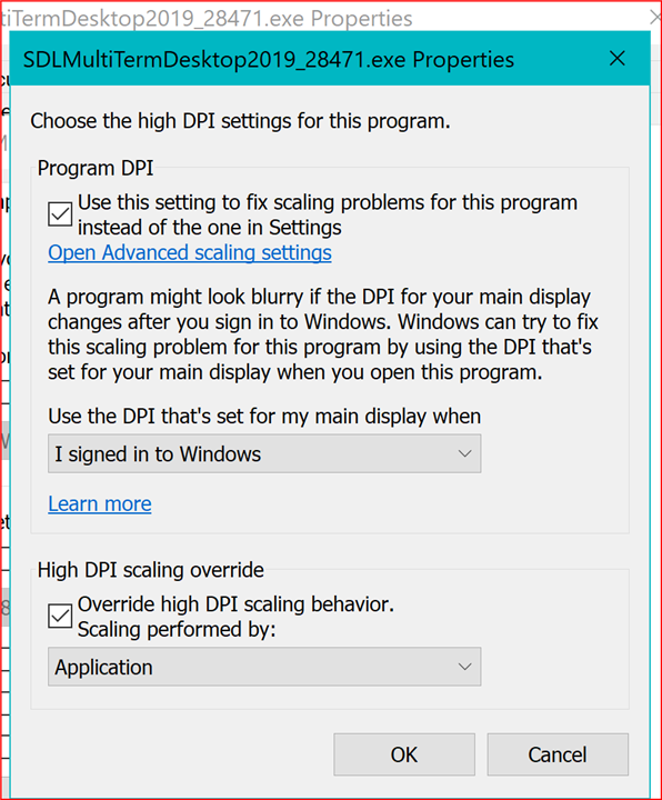Problem with MultiTerm display on 4K monitor - 1. Trados Studio ...